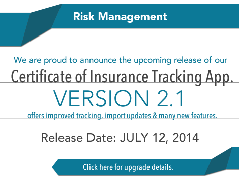 Announcing the Certificate of Insurance Tracking App Version 2.1 ...